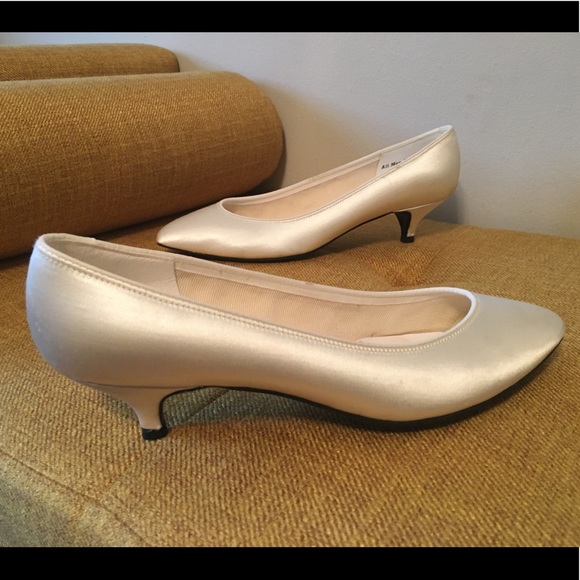 Shoes | Vintage 8s90s Satin White Pumps Studio 6 High Heels Costume ...